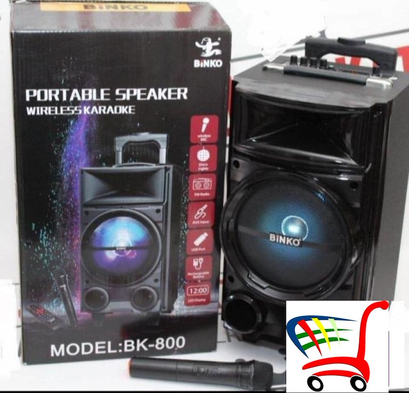 Karaoke zvučnik sa bežičnim mikrofonom blutut led – BK-800 – Karaoke zvučnik sa bežičnim mikrofonom blutut led – BK-800