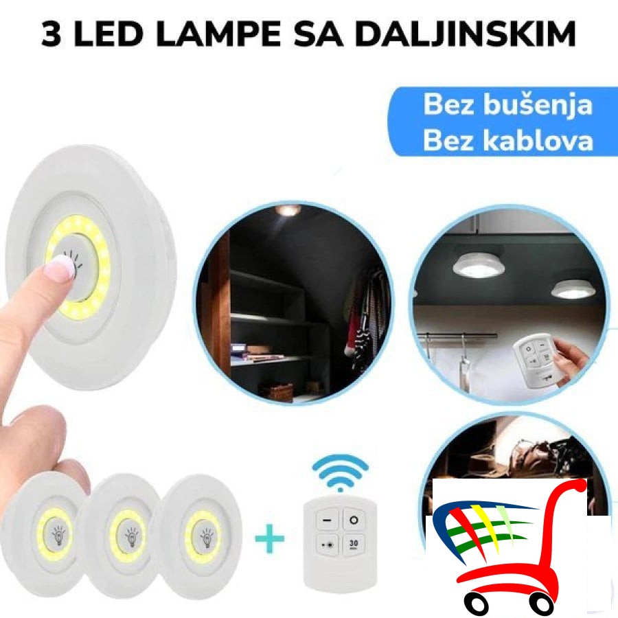 Lampe sa daljinskim Led Bezicne lampe 3 kom – Lampe sa daljinskim Led Bezicne lampe 3 kom