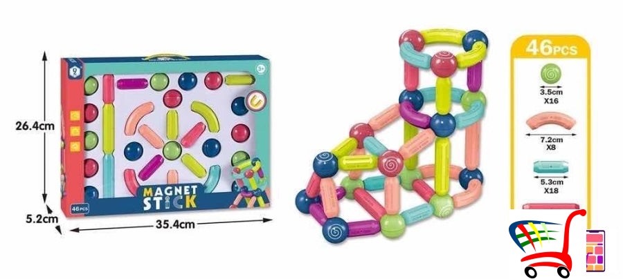 Magnetni edukativni set za decu od 46 delova – Magnetni edukativni set za decu od 46 delova