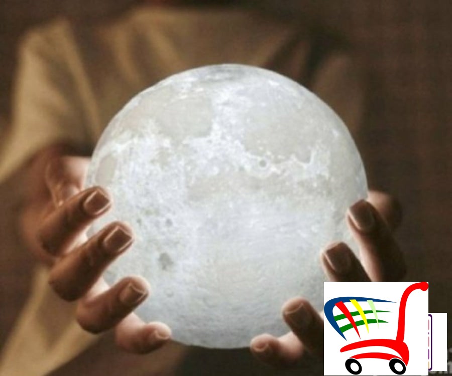 Mesec lampa na punjenje – moon light 15cm – drveno postolje – Mesec lampa na punjenje – moon light 15cm – drveno postolje