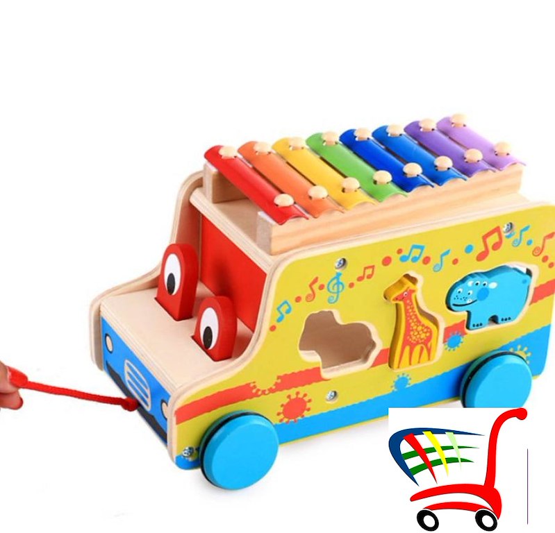 Multifunkcionalna edukativna igračka drveni autobus – Multifunkcionalna edukativna igračka drveni autobus