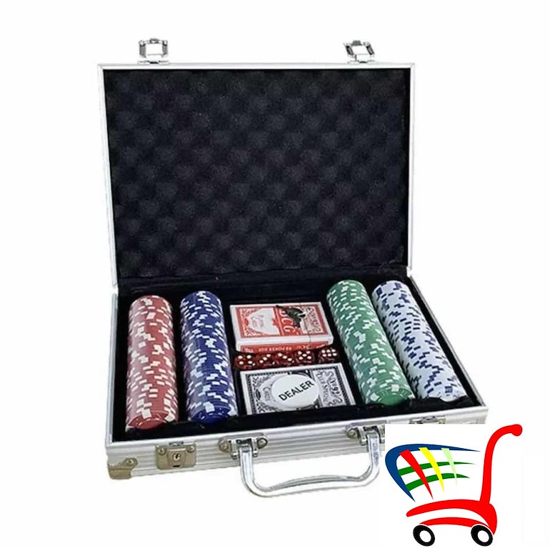 poker čipovi 200 kom. sa dva špila karata i koferom – poker čipovi 200 kom. sa dva špila karata i koferom