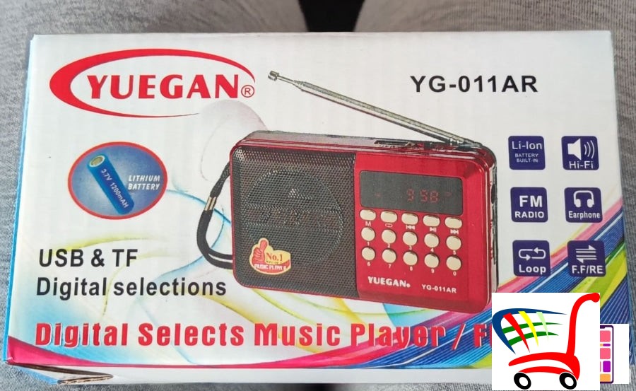 Radio FM YG-011 – USB, mikro SD, FM radio – punjiva baterija – Radio FM YG-011 – USB, mikro SD, FM radio – punjiva baterija