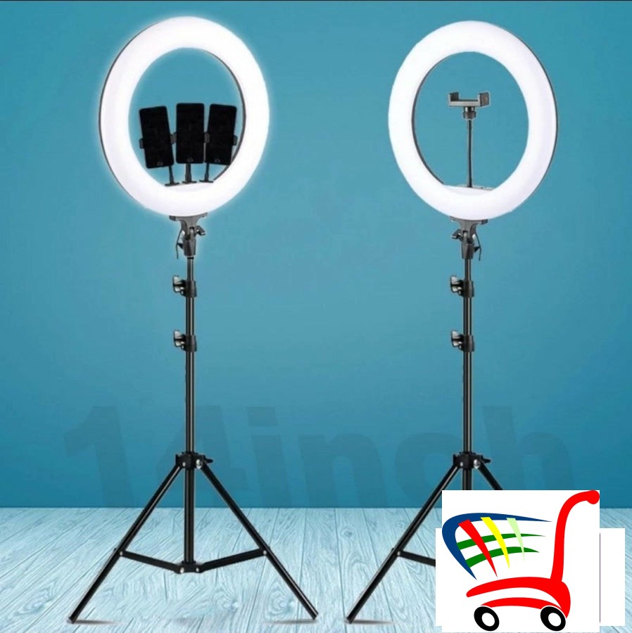 RING LIGHT 14″ sa stativom/ sa tri držača za telefon/ – RING LIGHT 14″ sa stativom/ sa tri držača za telefon/