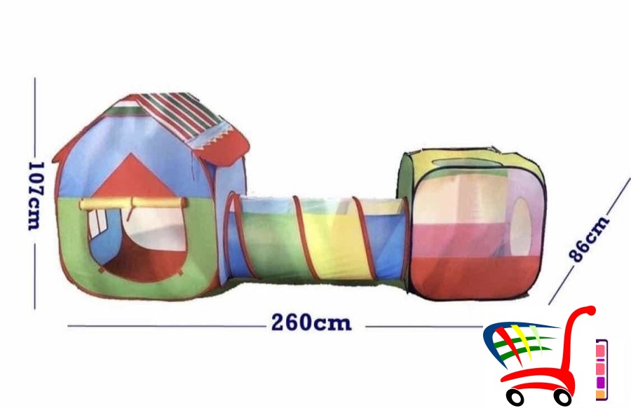 Šator sa tunelom 3u1 šareni – Šator sa tunelom 3u1 šareni