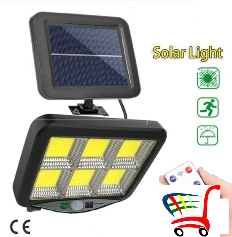 Solarni reflektor sa PIR senzorom i panelom 128 LED 6 COB – Solarni reflektor sa PIR senzorom i panelom 128 LED 6 COB