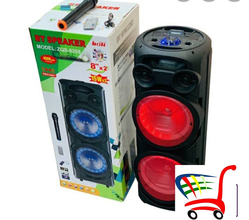 Veliki karaoke zvučnik – bežični mikrofon – 2×8″ ZQS8208 – Veliki karaoke zvučnik – bežični mikrofon – 2×8″ ZQS8208