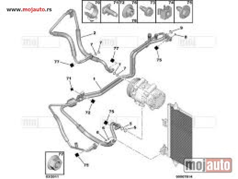 Citroen Berlingo 1.6HDI Crevo Hladnjaka Klime Gornje 02-08, NOVO