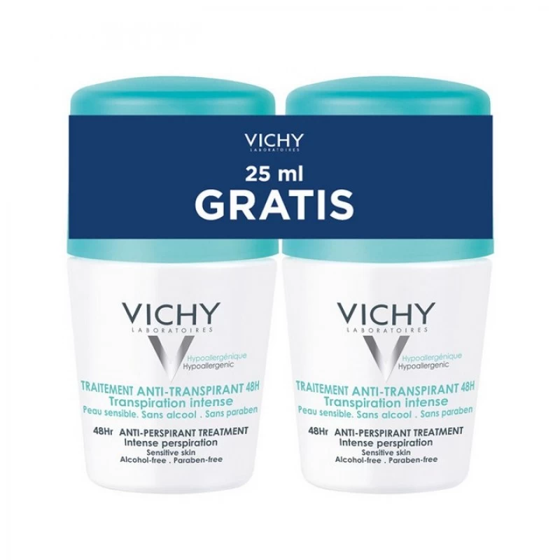 VICHY DEODORANT ROLL-ON ZA REGULACIJU PREKOMERNOG ZNOJENJA PROMO, 50ML+50ML