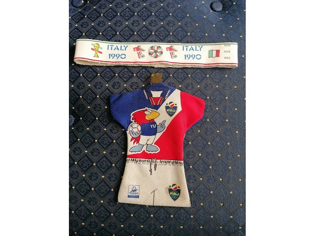 Italia 90 + France 98 - traka za glavu + zastavica-dres