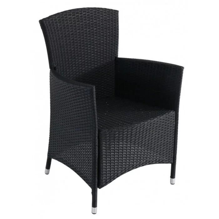 ATLANTIC crna/siva fotelja od ratana