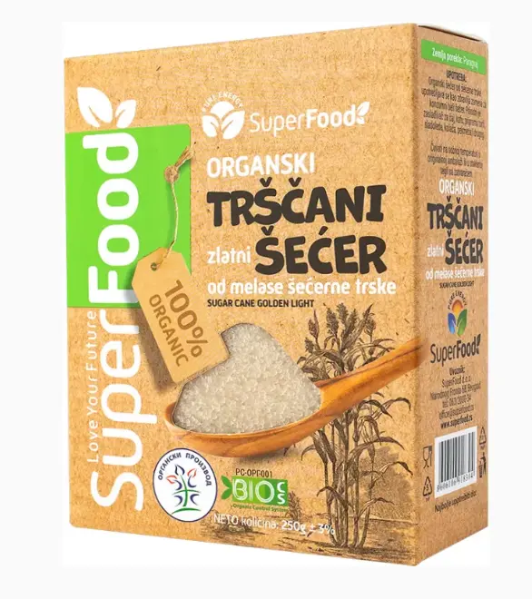 SUPER FOOD Trščani zlatni šećer 250 g ORGANIC