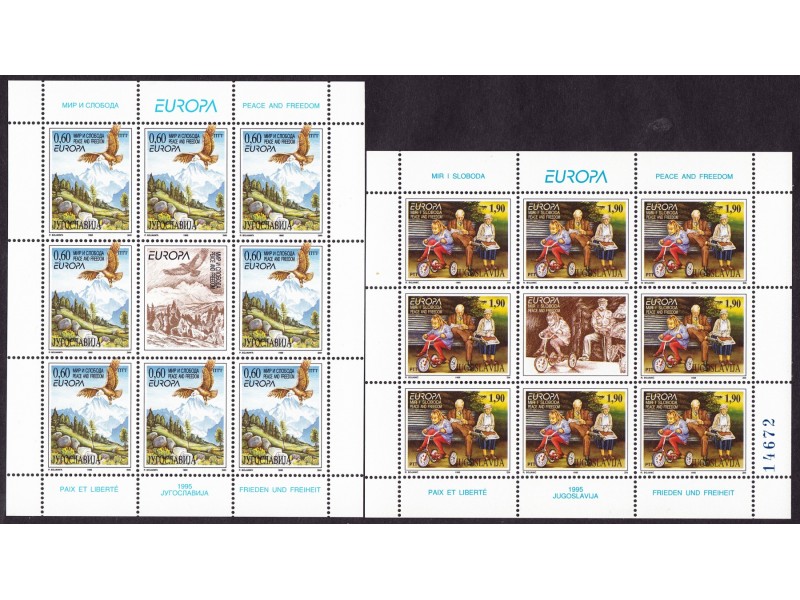 Jugoslavija 1995 Evropa tabačić MNH **