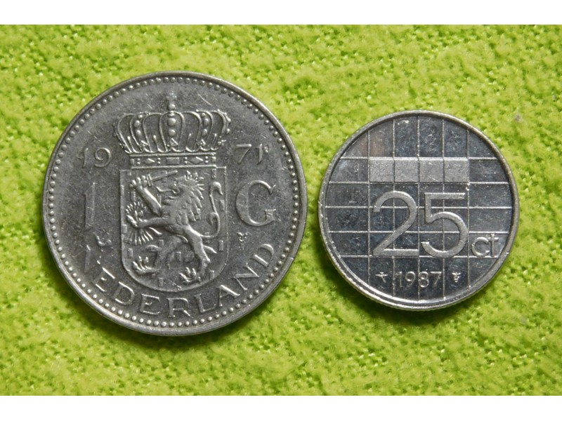 Lot Holandije - 1 gulden 1971 i 25 cent 1987