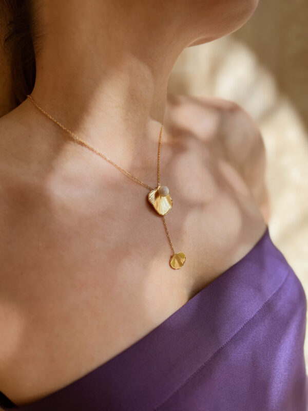 Orchid 24 carat gold plated necklace