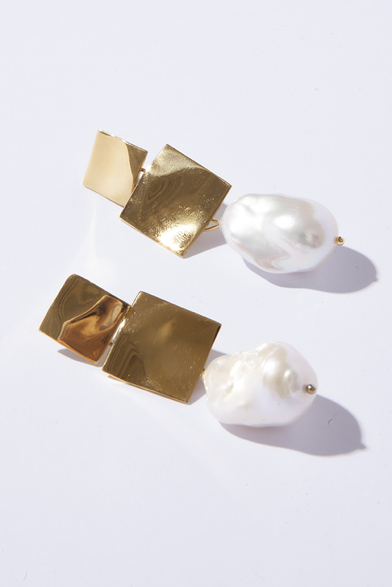 Baroque Pearl Earrings Handmade 24ct Gold Plated AAA Baroque Pearl