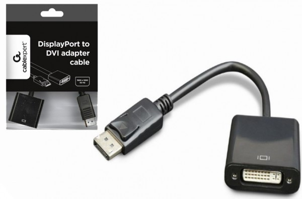 A-DPM-DVIF-002 Gembird DisplayPort to DVI adapter cable, black