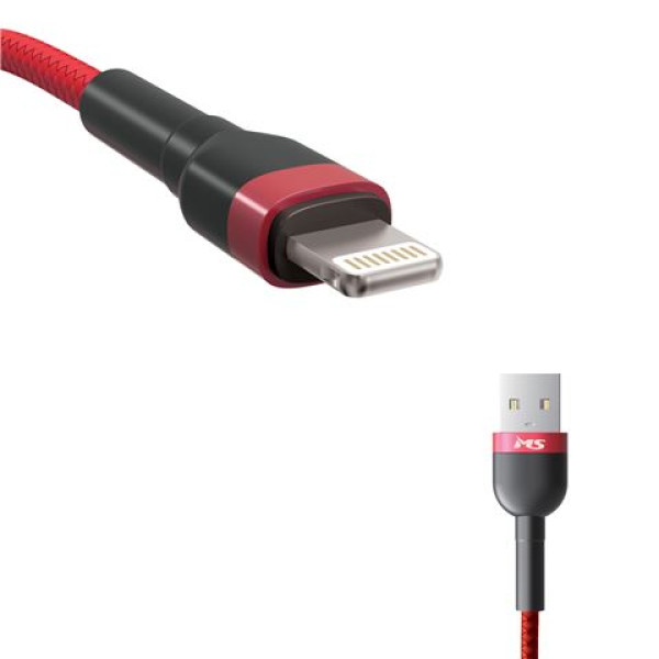 CC CABLE USB-A 2.0->LIGHTNING,1m,crveni