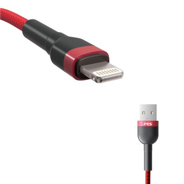 CC CABLE USB-A 2.0->LIGHTNING,2m,crveni