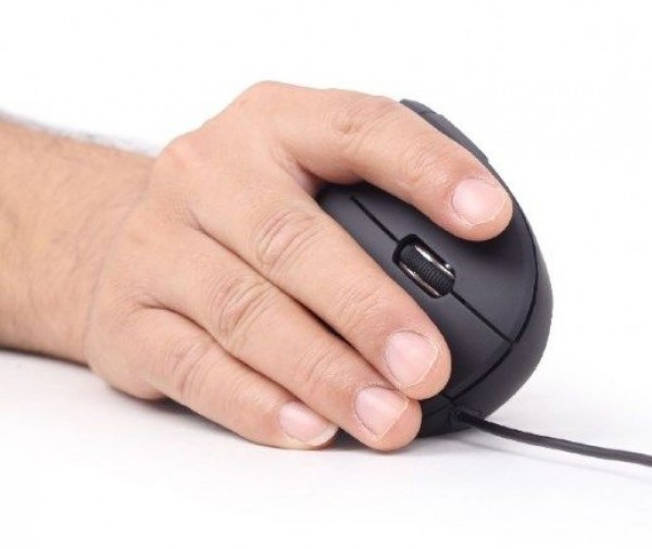 MUS-ERGO-01 Gembird Ergonomic 6-button optical mouse, black 95mm