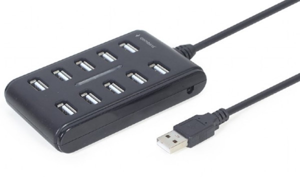 UHB-U2P10P-01 Gembird 10-port USB 2.0 HUB, black