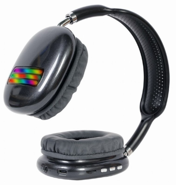 BHP-LED-02-BK Gembird Bluetooth stereo Slualice sa mikrofonom Bt V5.0 400mAh/32Ohm, 2h Li-ion Crne