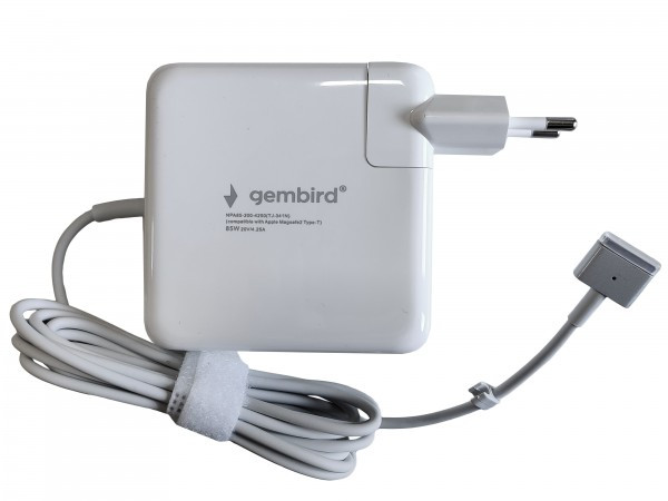 NPA85-200-4250 (TJ-341N Apple Type-T) Gembird punjac za MacBook 85W-20V-4.2A, Magsafe2 Type-T