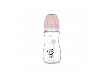 CANPOL BABY FLASICA 300ML SIROKI VRAT ANTIKOLIK - EASY START- EXOTIC ANIMALS - PINK (35222_pin)