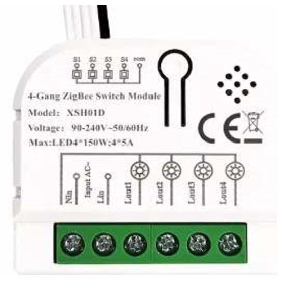 SMART-4GANG SMART-4GANG- Tuya Wifi DIY Self-locking Remote Control Smart Switch Relay Module DC 5V/7