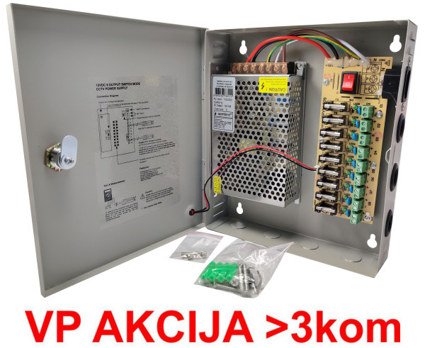 NAPRK-12V/10A-9CH ** Gembird napajanje sa kljucem, 1.5A/CH (2227)