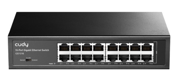 Cudy GS1016 16-Port 10/100/1000M Switch, 16x Gbit RJ45 port, rackmount (Alt. Teg1016d, PFS3016-16G)