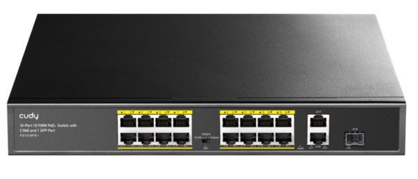 Cudy FS1018PS1 16-Port 10/100M PoE+ Switch, 1Gbit Uplink + 1 Gbit Combo SFP Port, 200W( PFS4218-16ET