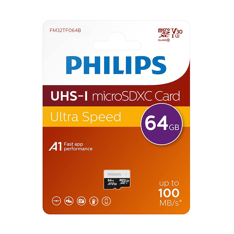 Memorijska kartica PHILLIPS Micro SD 64GB V30