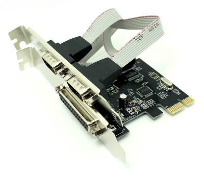 Kontroler PCI Express 1 paralel + 2 serijska RS232 porta, NEWMB, NEXP1P2S