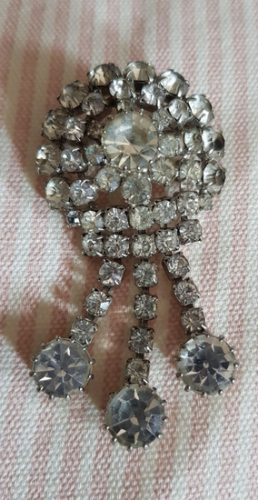 Vintage broš sa kristalom, besprekoran