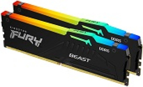 DDR5 32GB (2x16GB kit) 5600MHz [FURY BEAST RGB], Non-ECC UDIMM, CL36 1.25V, 288-Pin 1Rx8, Memory Kit, w/RGB Heatsink ( KF556C36BBEAK2-32 )