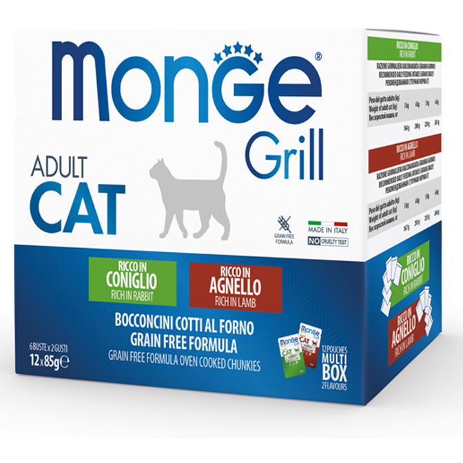 Monge Cat Grill Mix Zec/Jagnje 85grx12kom