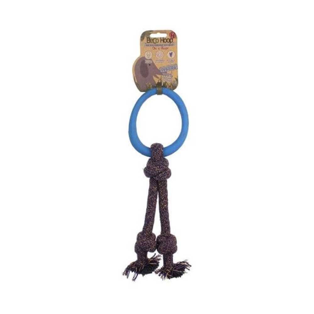 BECO Hoop on rope L Blue 37cm