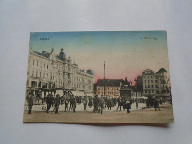 Razglednica  - Zagreb , Jelačićev trg, 1913.