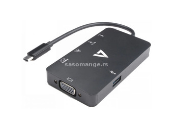 V7 Video Adapter USB-C Male to 2x USB 3.0 Female RJ45 Female HDMI Female VGA Female USB-C Female ...