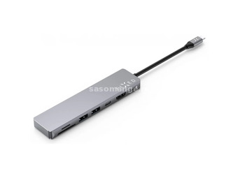 FIXED 7-port aluminum USB-C HUB Card notebooks and tablets grey