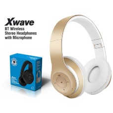 X WAVE BT stereo slušalice sa mikrofonom v4.2,FM,microSD,Baterija 200mAh,8-9h razgovor,10m udaljenost,Zlatna