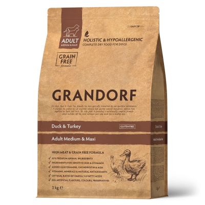 Grandorf Dog Adult Medium & Maxi Pačetina & Ćuretina 3kg