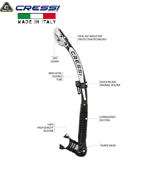 DISALJKA CRESSI ALPHA ULTRA DRY-CRNO BELO