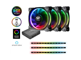 THERMALTAKE Riing Plus 12 LED RGB radiator cooler fan TT Premium Edition 3 pieces Lumi Plus combo...