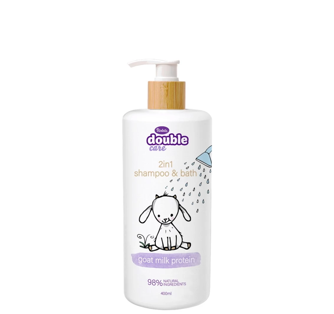 VIOLETA DOUBLE CARE BABY ŠAMPON&KUPKA 2IN1 400ML PUMPICA