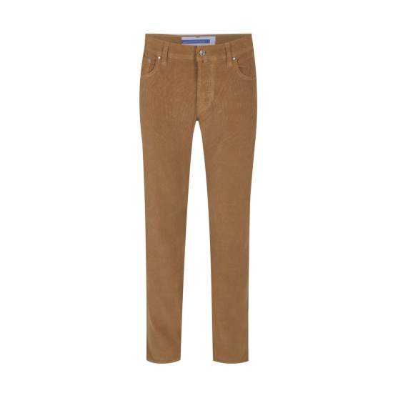 JACOB COHEN RED BROWN 5 POCKET WICK VELVET PANTS