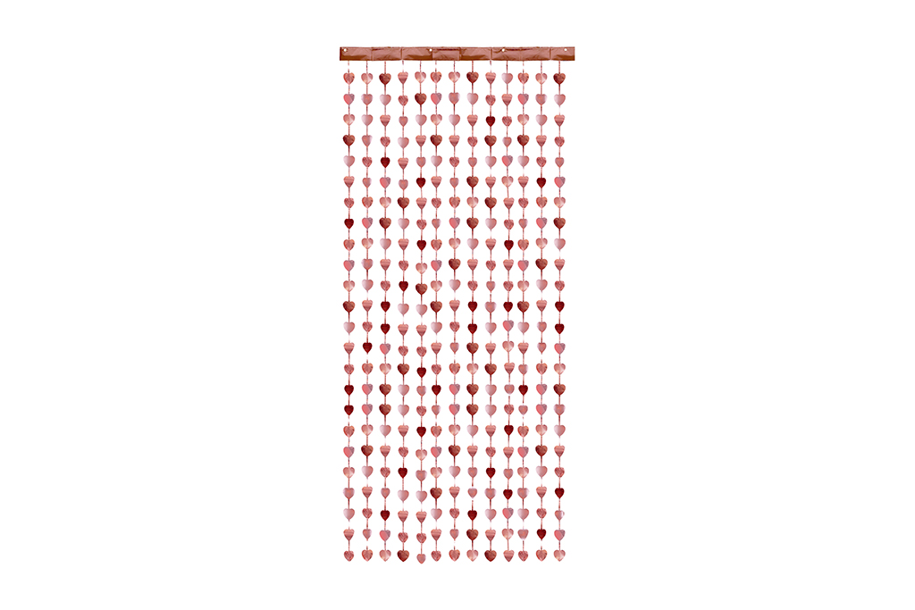Rose gold srca zavesa – 100x245cm