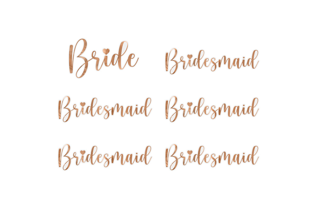 Stikeri Bride / Bridesmaid 10cm – 6 kom