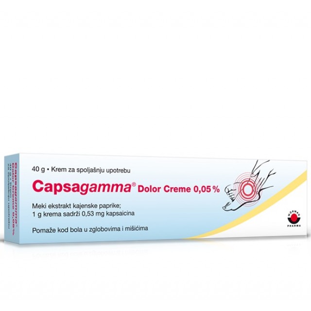 CAPSAGAMMA DOLOR KREMA 0.05% 40G
Opis
INFORMACIJE
NALOG
SERVIS
KORISNI LINKOVI